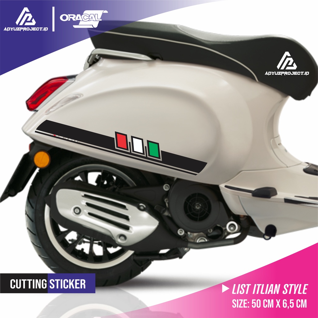 ITALIAN STYLE STRIPING (2PCS) Vespa Scoopy Vino Vario Beat Mio Nmax ...