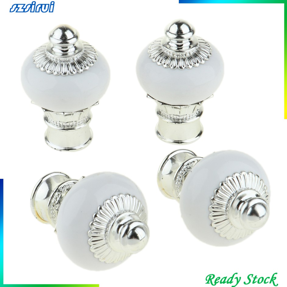 [ 4Pcs Pack Curtain Pole Ends Decorative Curtain Rod Finals Window ...