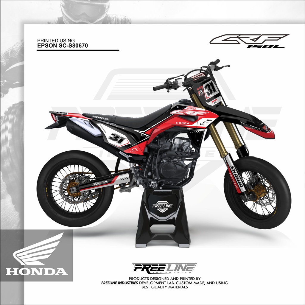 HITAM Decal CRF 150L BLACK BLUE CUSTOM GLOSS/DOFF LAMINATION | Shopee ...