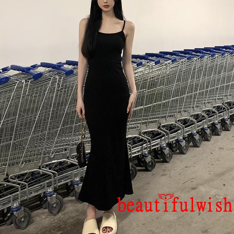 BEAUTIFULWISH-Women Wrapped Dress, Sleeveless Thin Straps Solid Color ...