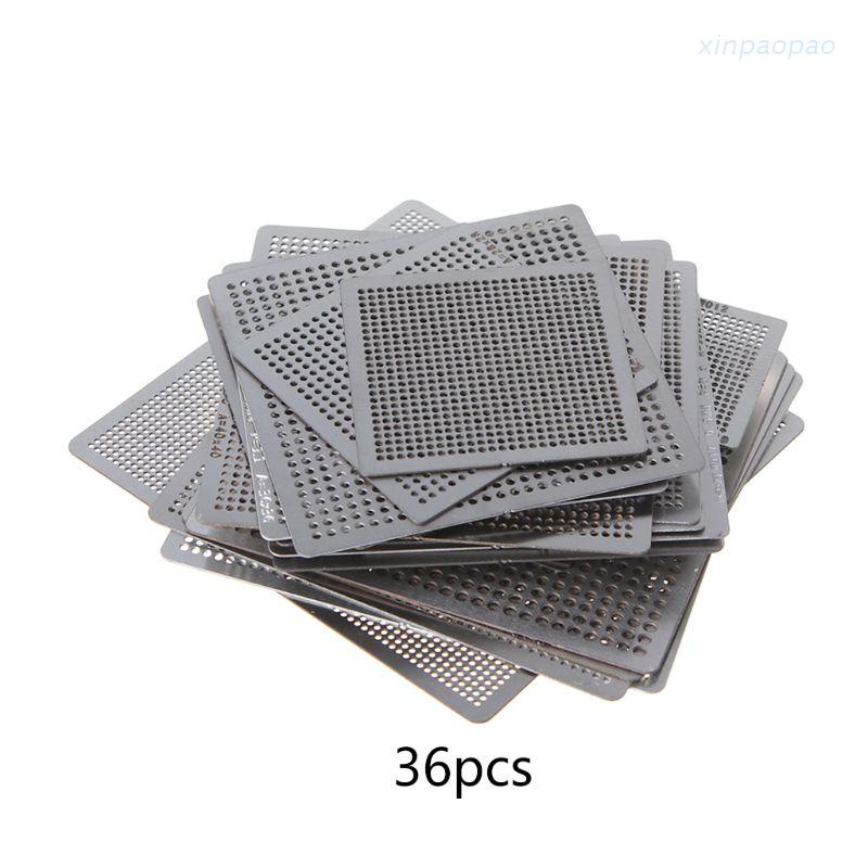 xinp 36Pcs/set BGA Reballing Stencils Universal Steel Stencil for SMT ...