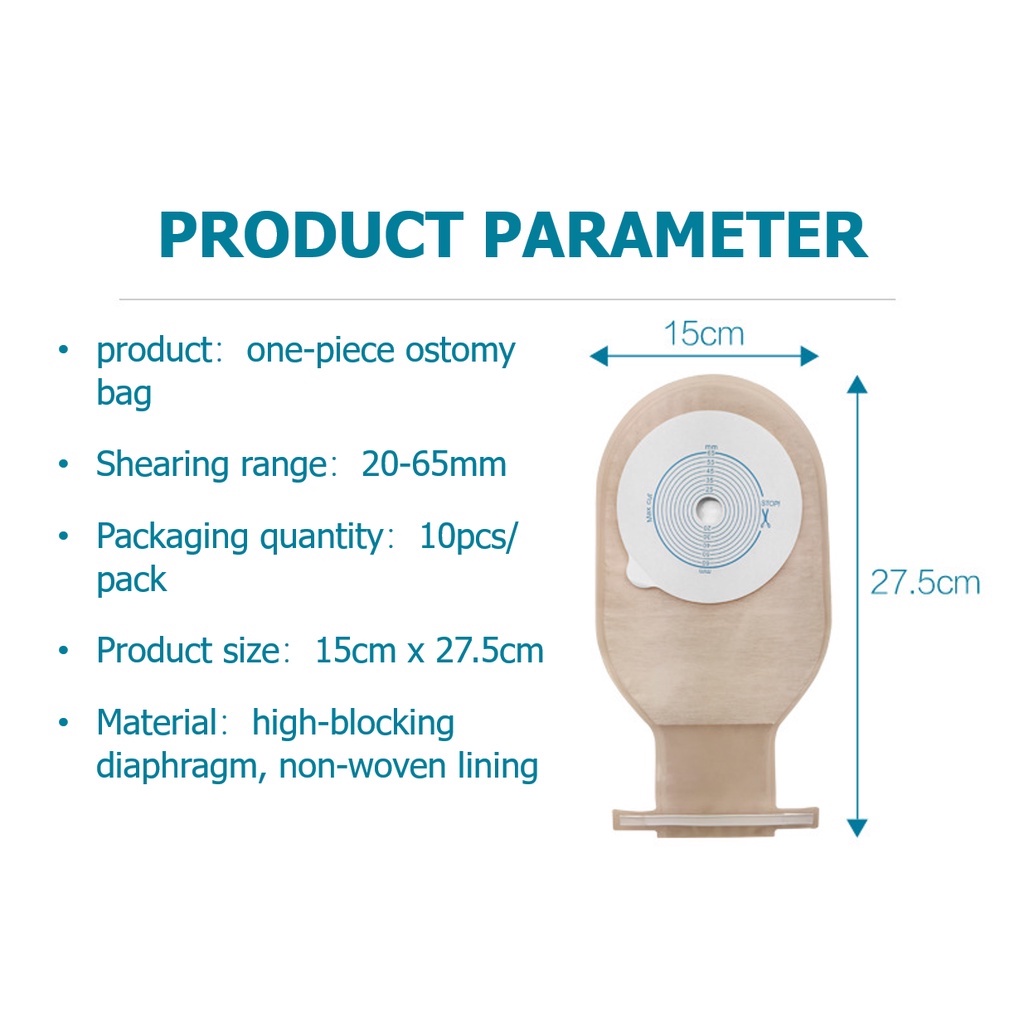 Reeopee 10Pcs 20-65mm Disposable Colostomy Bag Urostomy Bag Drainable ...