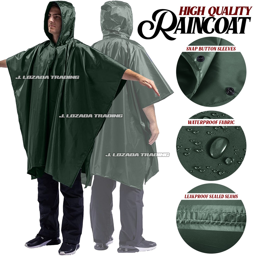 (GREEN) PONCHO KAPOTE MOTORCYCLE RIDER RAINCOAT WITH BAG (MAKAPAL PVC ...