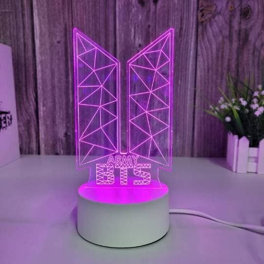 Breezessential Rechargeable Clear Acrylic LED Bedside Lamp Night Light ...