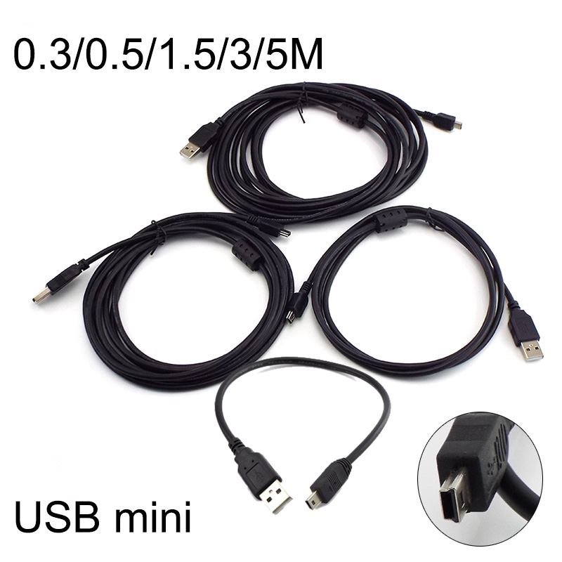 USB Mini charging Data Cable Charger line 0.3/0.5/3M T port connectors ...
