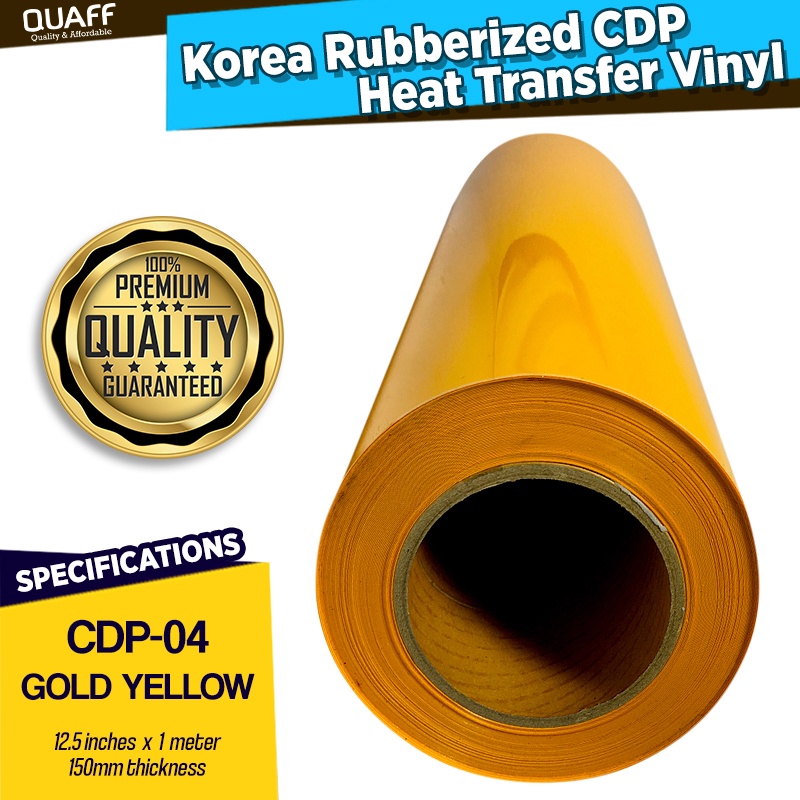 QUAFF CDP Rubberize Heat Transfer Vinyl for T-Shirt Design (1 Meter x ...