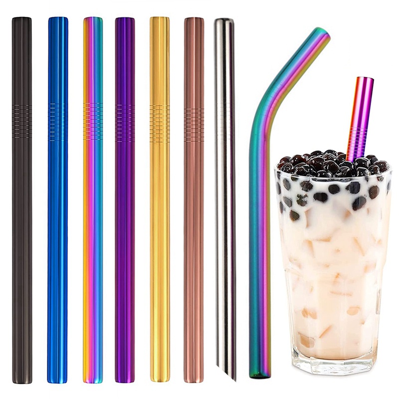 12mm Wide Bubble Tea Metal Straw 304 Stainless Steel Straws 8.5 ...