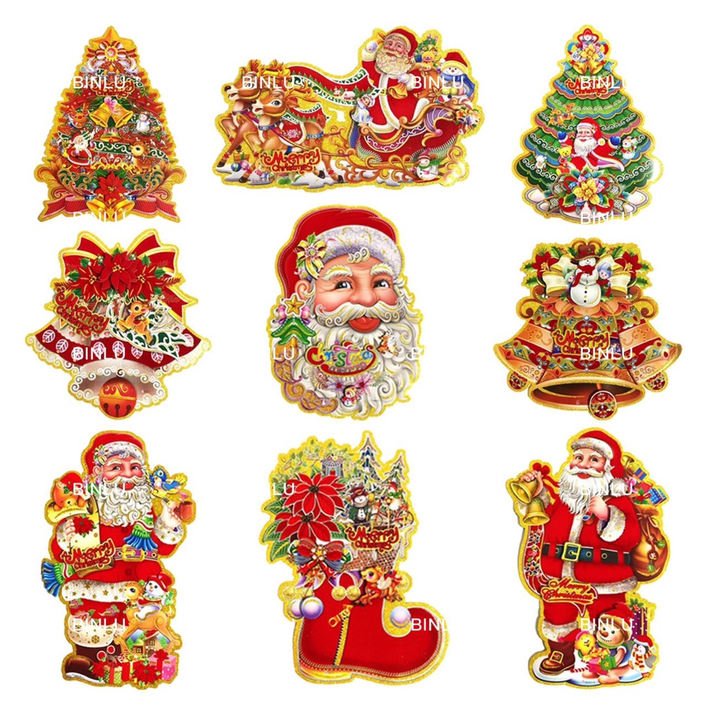 3D window/wall/door/front door hanging decor,sticker,christmas ...