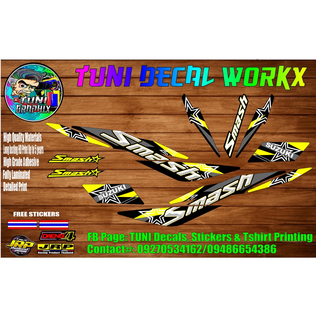 Smash 115 Stock Decal (YELLOW w/ freebies) | Shopee Philippines