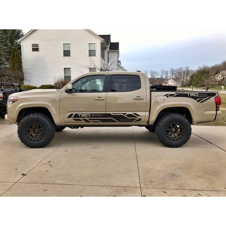 4Pcs Toyota Tacoma 2016 - 2022 TRD Sport 4x4 ROCKER PANEL and Bed Vinyl Decal Sticker Graphics ...