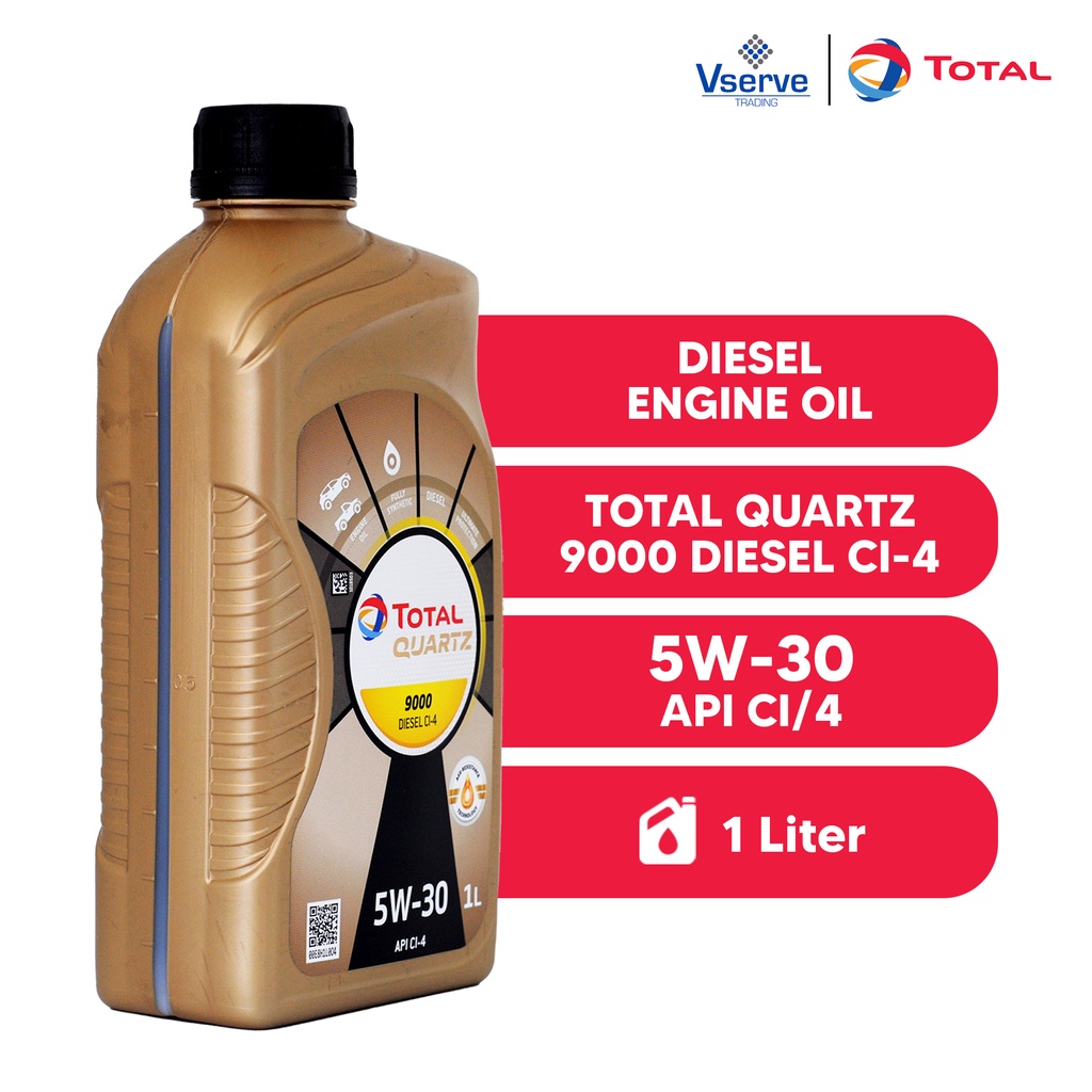 Total Quartz 9000 Diesel CI-4 5W-30 1 Liter Fully Synthetic Diesel ...