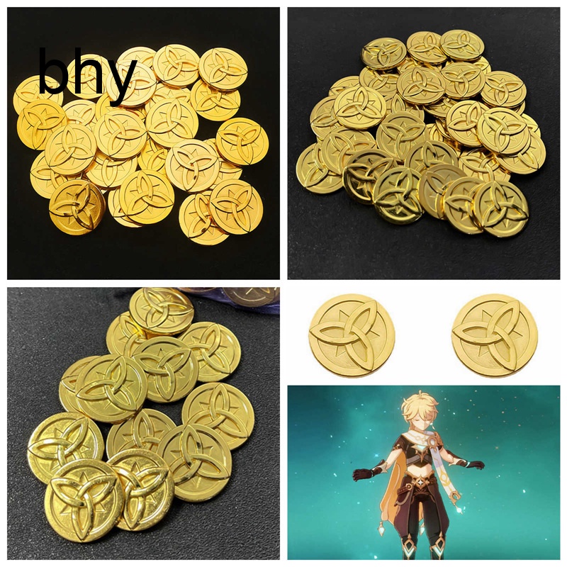 bhy 5Pcs/Set Anime Genshin Impact Mora Coins Cosplay Accessories ...