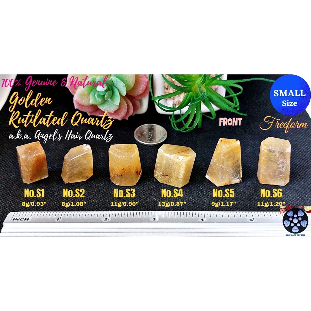 Golden Rutilated Quartz Freeform a.k.a. Angel's Hair Quartz (Small Size ...