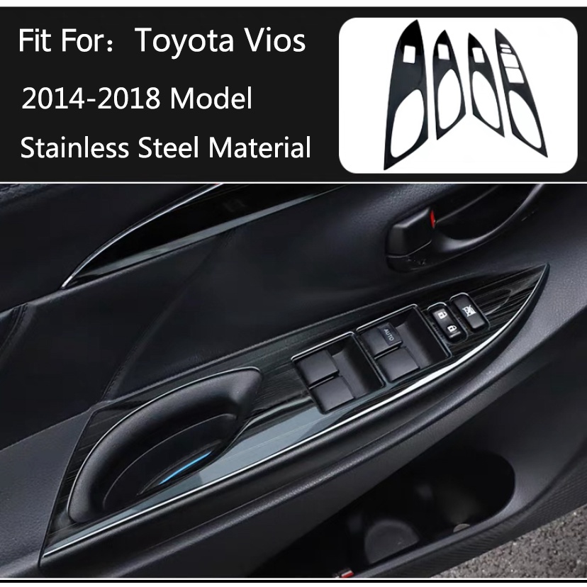 Toyota Vios Car Window Lift Panel Cover Interior Accessories Stainless ...