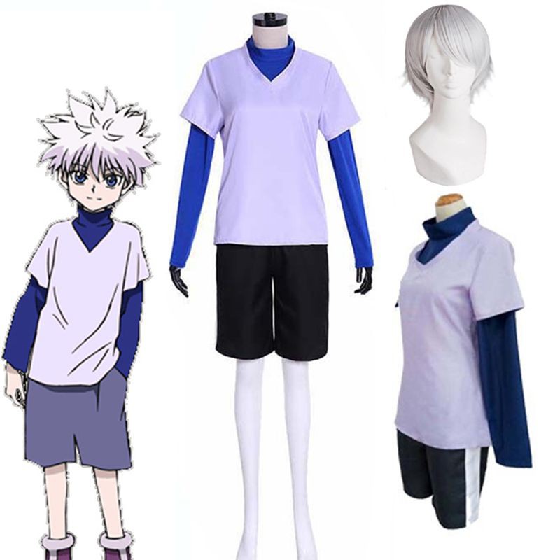 Japan Anime HUNTER×HUNTER Killua Zoldyck Cosplay Costume Uniform Suit ...