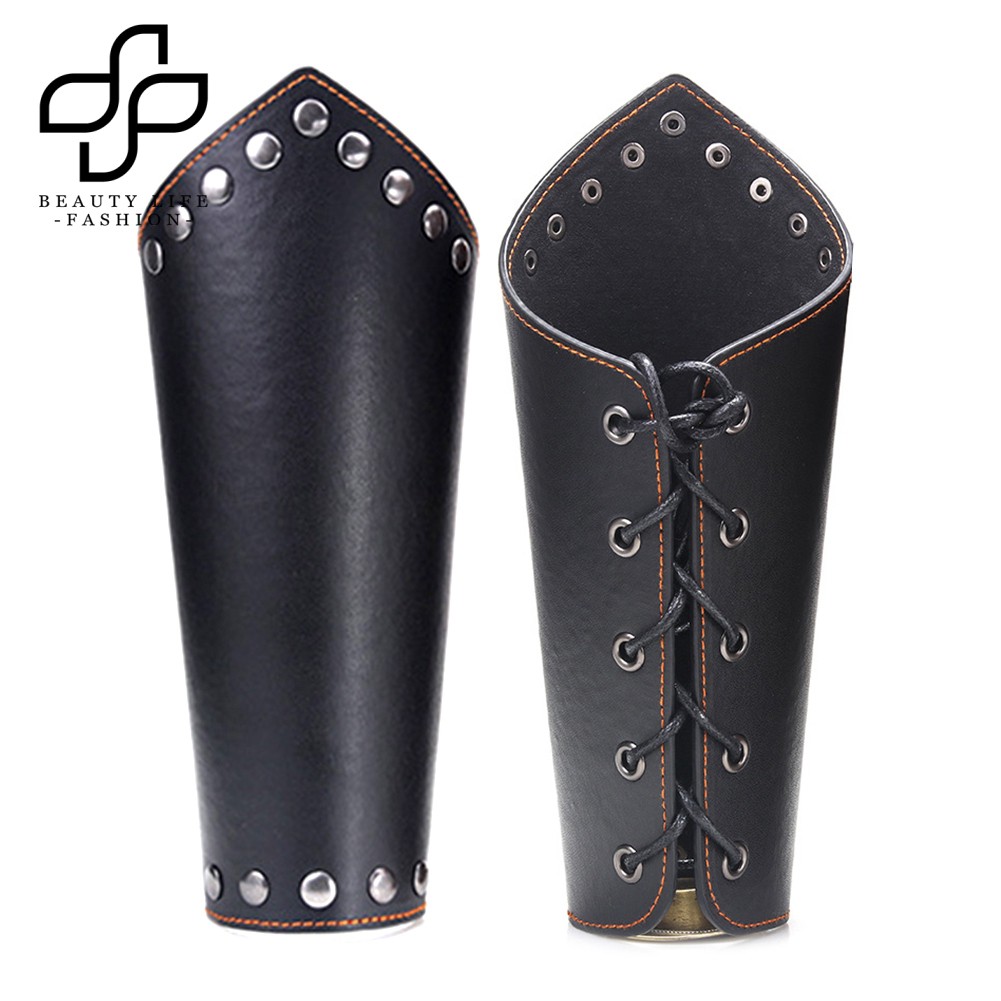 BEAUTY Faux Leather Arm Guard Medieval Knight Bracer Costume Props ...
