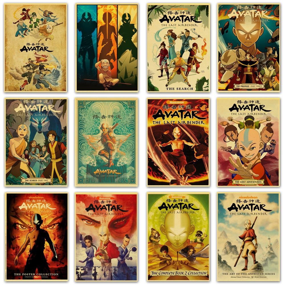Vintage America Cartoon TV Avatar The Last Airbender Retro Posters and ...