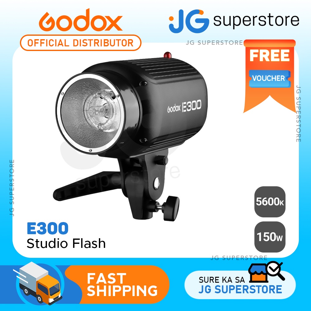 Godox E300 Studio Flash Head 300Ws 5600K Color Temp with 150W Lamp 9 ...