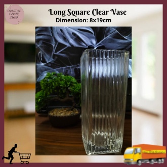 LONG SQUARE GLASS VASE/ SQUARE GLASS VASE/ 820-1 | Shopee Philippines
