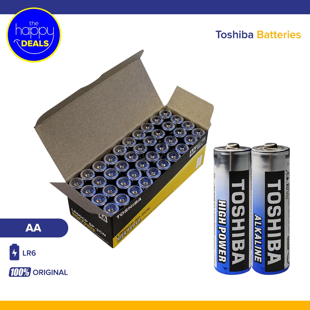 Toshiba High Power LR6 AA Alkaline Batteries (40pcs/box) | Shopee ...