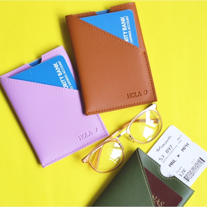 Leather Passbook / Passport Cover with 2 pockets - with FREE name ...