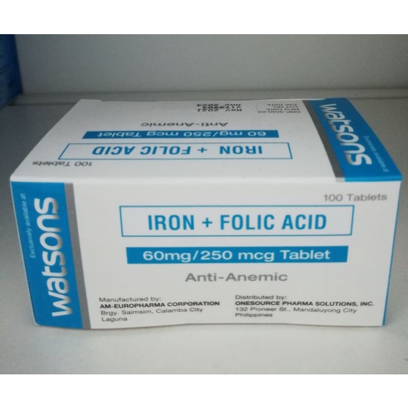 Iron + Folic Acid tablet 100's | Shopee Philippines