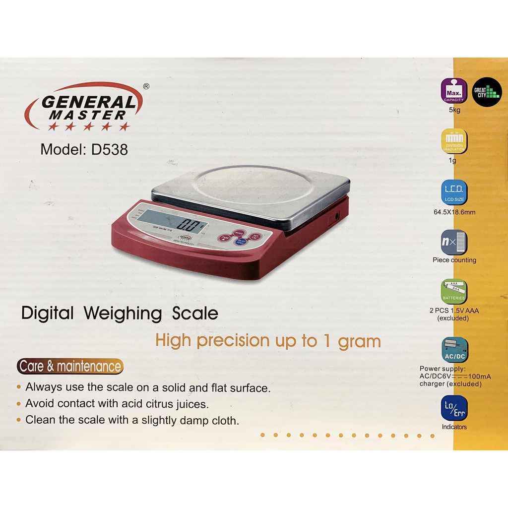 General Master Digital Weighing Scale 5 Kg. D538 | Shopee Philippines