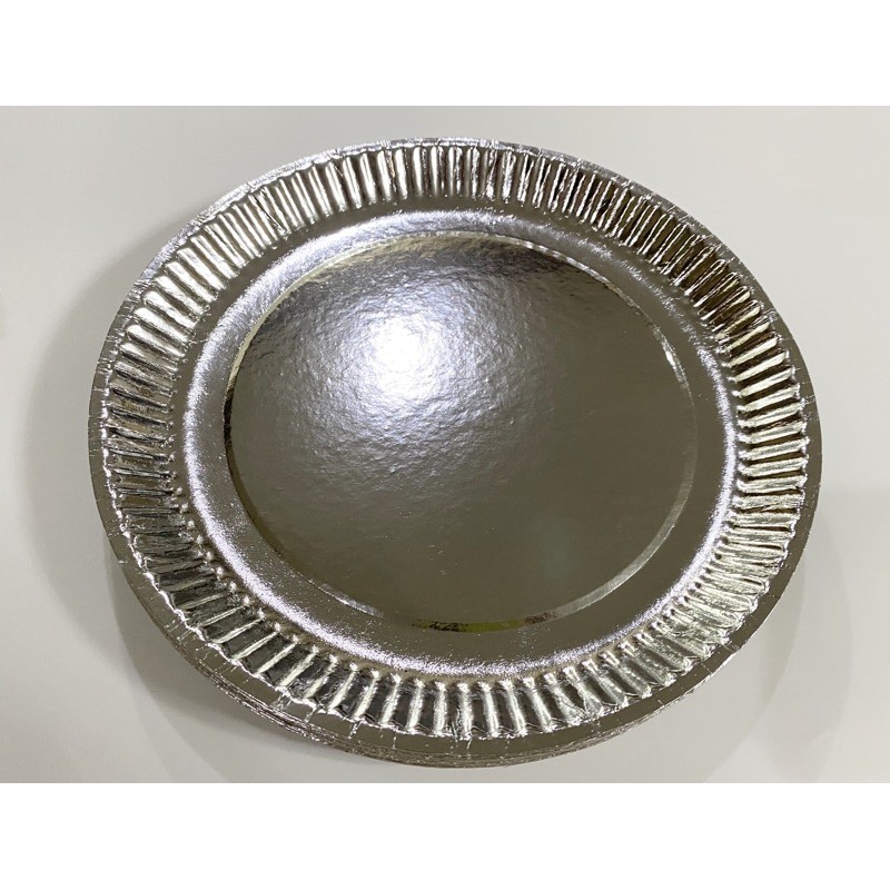 100 pcs | 9” Paper Plate Silver or White Laminated | Party Supplies ...