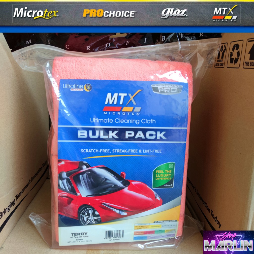 Microtex MTX Terry Microfiber cloth Regular Pile Bulk pack 12 pcs ...
