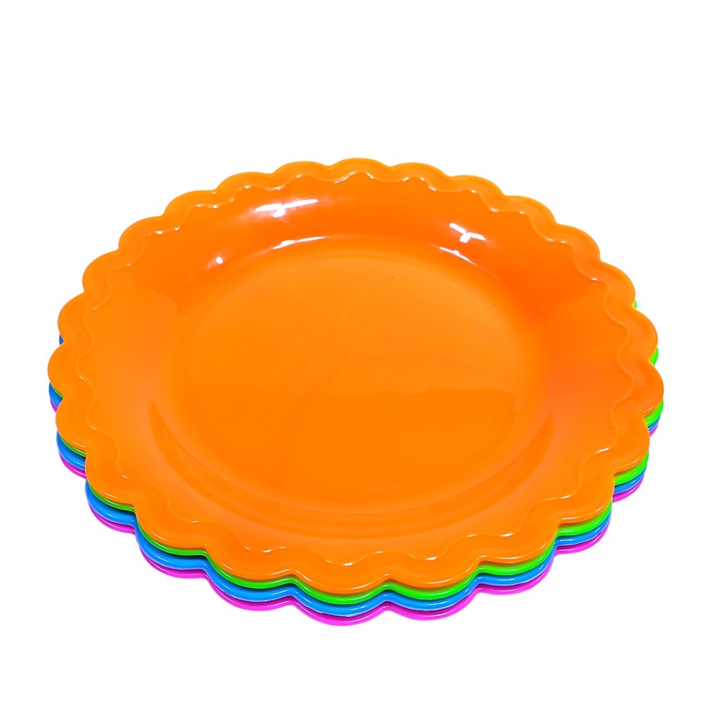 COD Reusable Plastic Plate Flower Shape Dinnerware Plates Plato ...