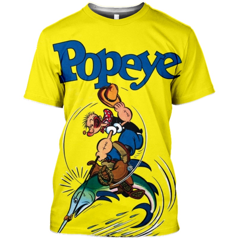 Popeye The Sailor Club Gym Cartoon Anime Men shirt Classic Design Hip ...