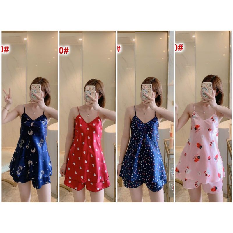 Satin Singlet Pajamas ️ | Shopee Philippines