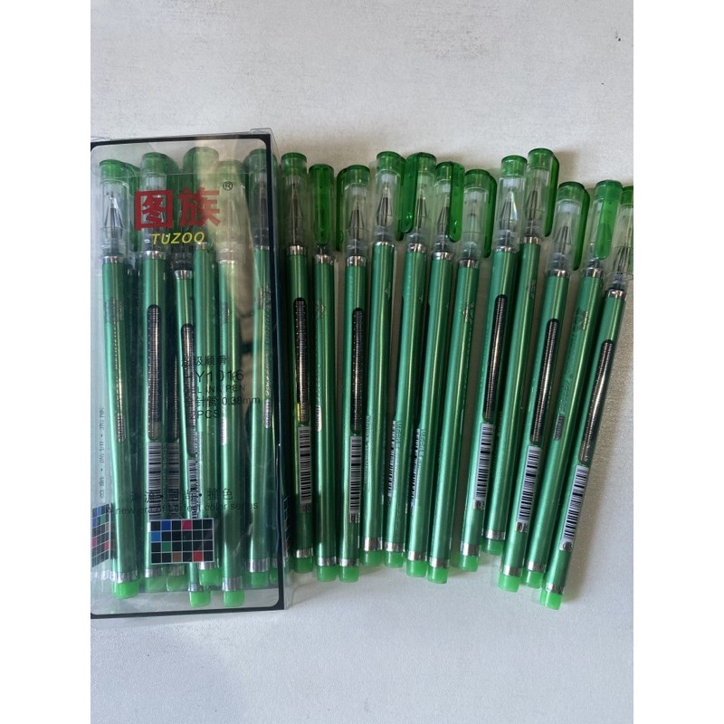 Green Ink Ball Point Pen TUZOO 12PCS,GREEN SMOOTH WRITING GEL PENS ...