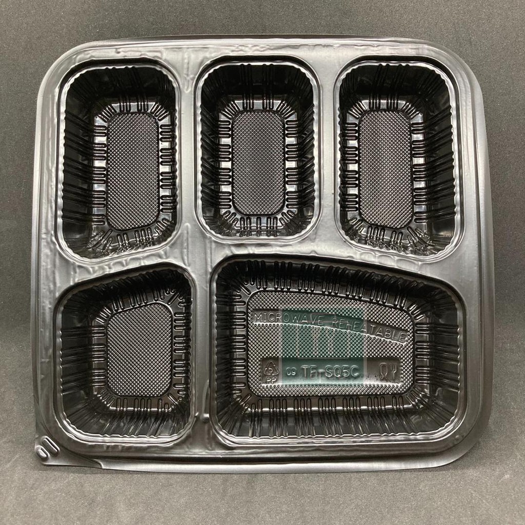 TAPAU - TFSQ5C 5 Compartment Lunch Box TAGE / Disposable Plastic Food ...