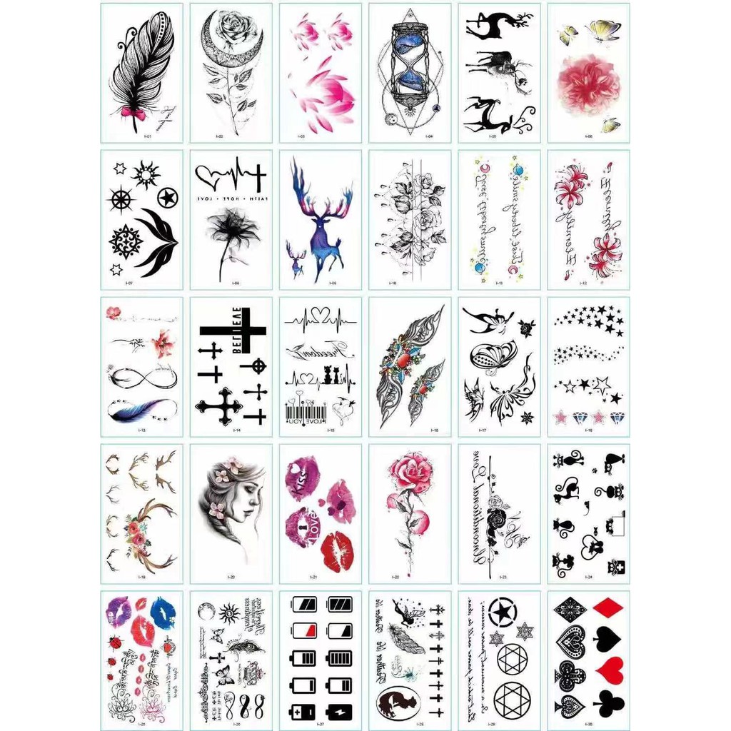 New 30pcs Temporary Tattoo Sticker Waterproof And Cute Sticker English