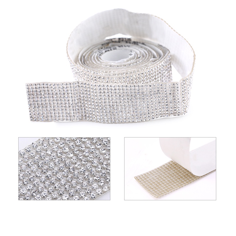 Self-adhesive Rhinestones Trim Glitter Crystal Ribbon Strass Tape Chain ...