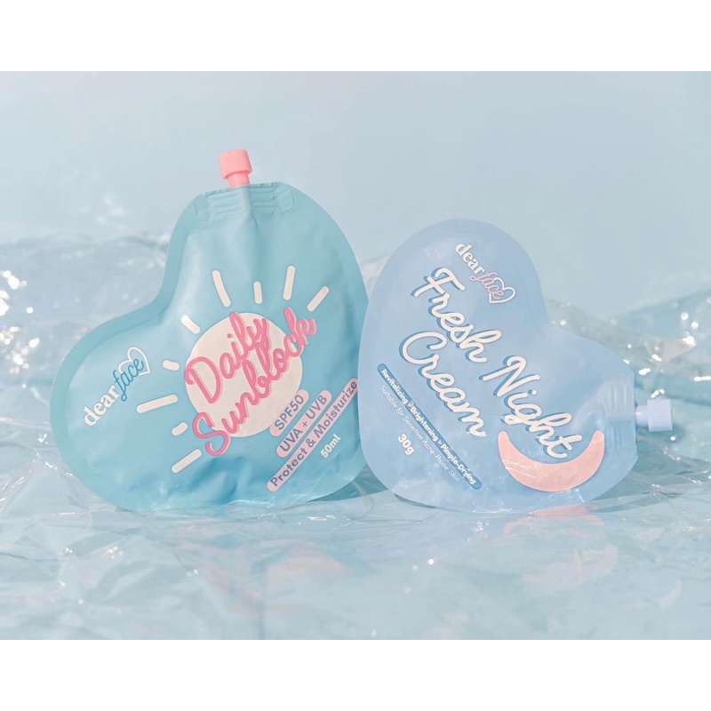 Dear Face Daily Sunblock SPF50 (50mL) / Dear Face Fresh Night Cream ...