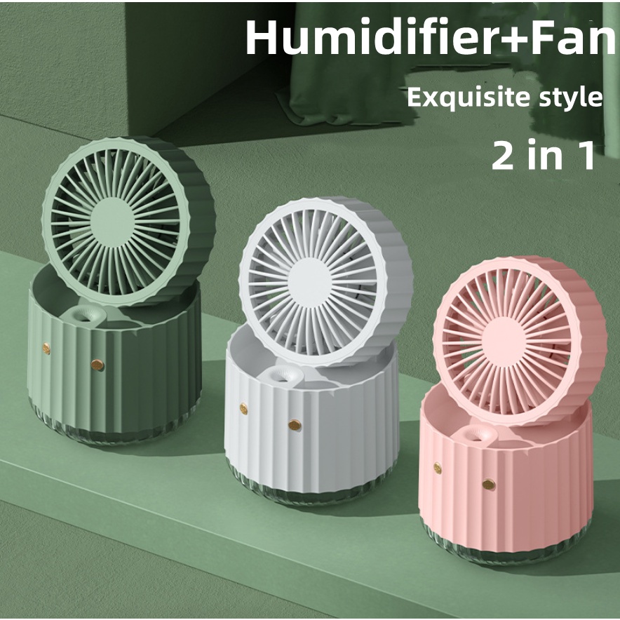 Rechargeable Humidifier with Fan LED 3 in 1 Fan Multifunctional ...