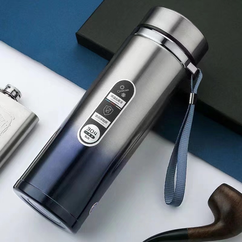 Stainless Steel Tumbler Cup Hot and Cold Insulation Cup Gradient Ribbon ...