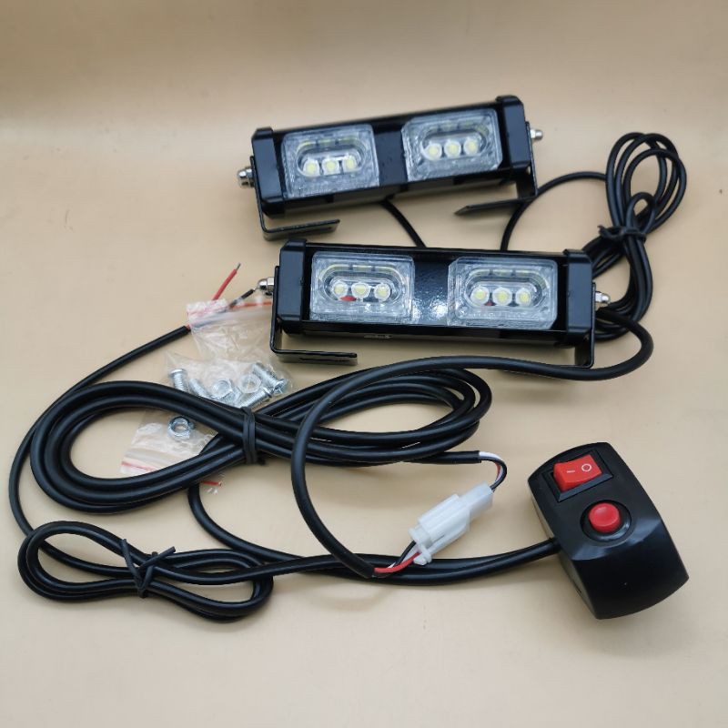 Federal LED Bar headlight 3X3 Led White/ Blue / Red Motorcycle | Shopee ...