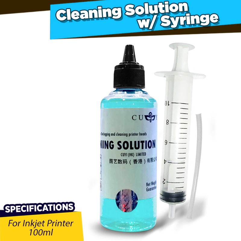 (Promo Package) CUYI Cleaning Solution 100ml for Inkjet Printer ...