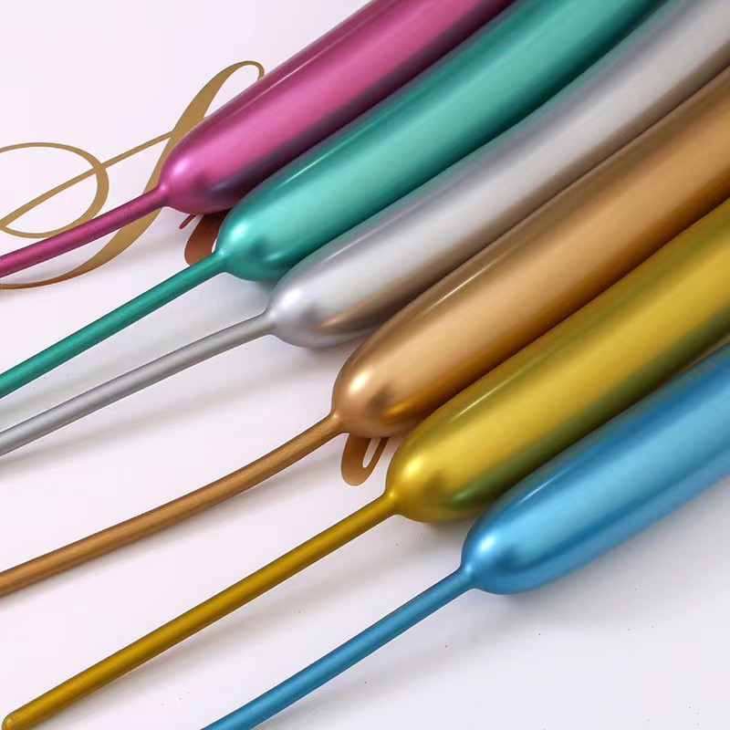 10 pcs/pack DIY long balloon chrome metallic latex magic balloons ...