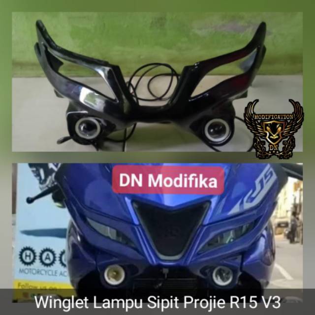Winglet Spitting lights Yamaha R15 v3 Winglet R15v3 Winglet projie ...
