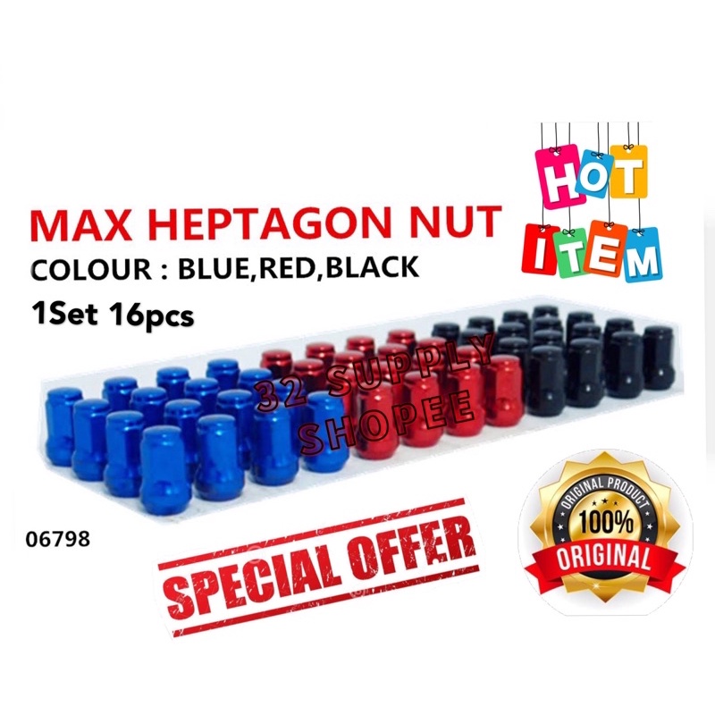 MAX GUARD WHEEL LOCK SET NUT BESI Fit WIRA MYVI KANCIL SAGA VIOS AZZ ...