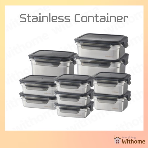 [Lock&Lock] Stainless Steel Container (400ml, 500ml, 600ml, 1000ml ...