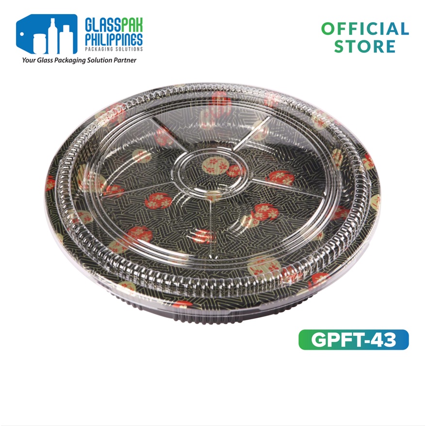 Glasspak 10 Pcs Rose Gold Red Round Reusable Plastic Sushi Tray Food ...