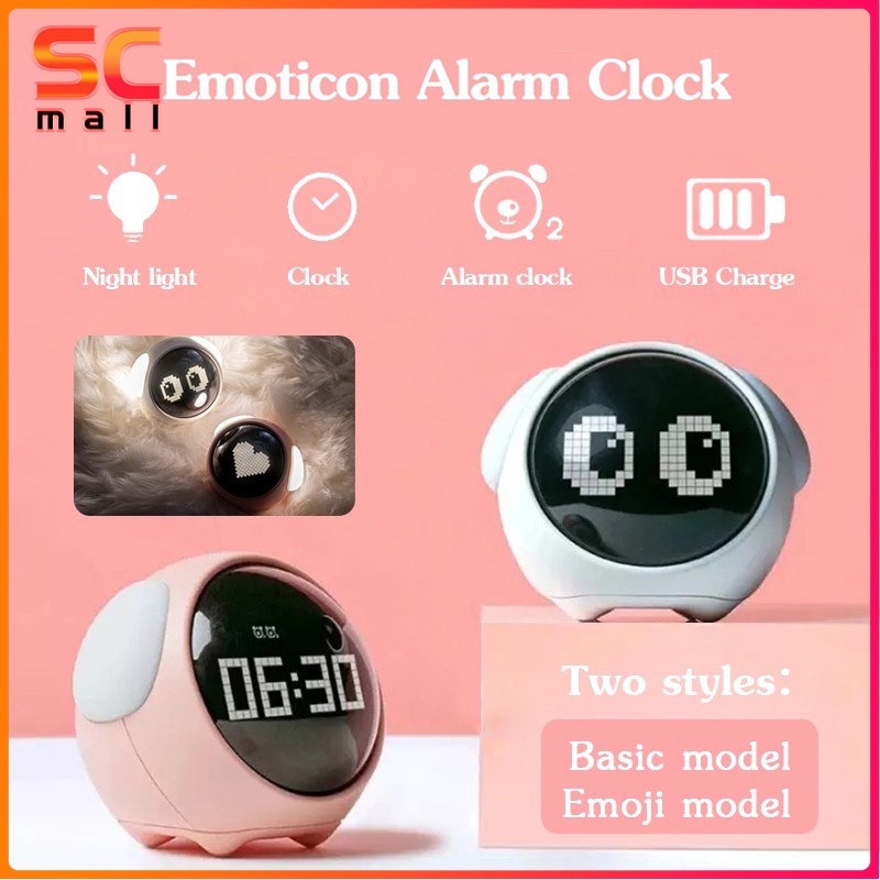 Clock Emoji Alarm Clock Smart Table Digital Clock Led with Diy Light ...