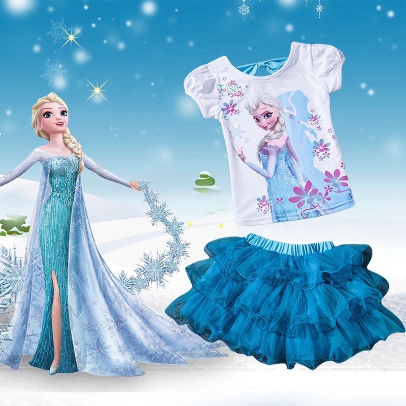Restock Frozen Elsa tutu set T-shirt&Tutu skirt for girls(2-7yrs ...