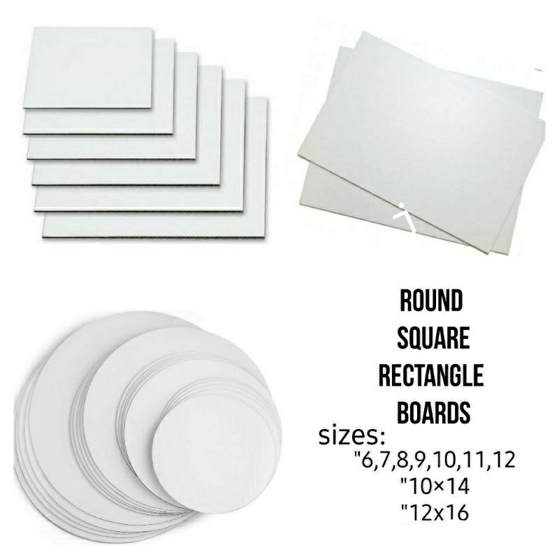 Cake Board -White Plain (Round/Square/Rectangle)thicknes 2.5mm to 3mm ...