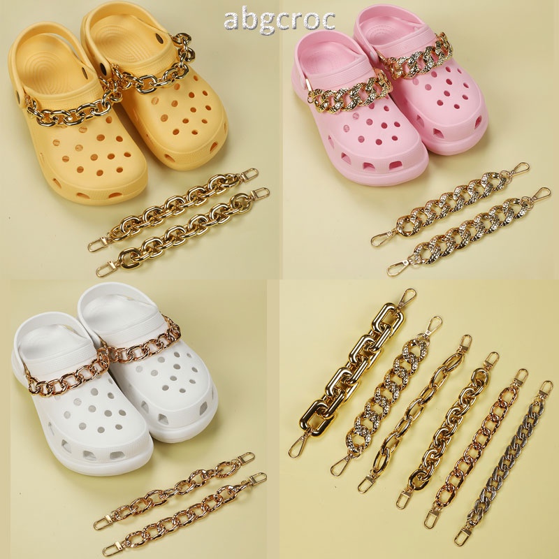 Big Metal Color croccs Chain jibits Accessories Gold Color Jibbits ...